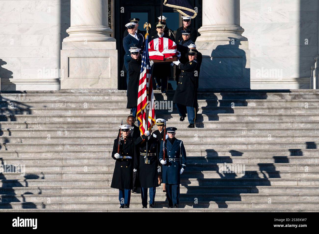 Washington, United States. 09th Jan, 2025. The flag draped casket of ...