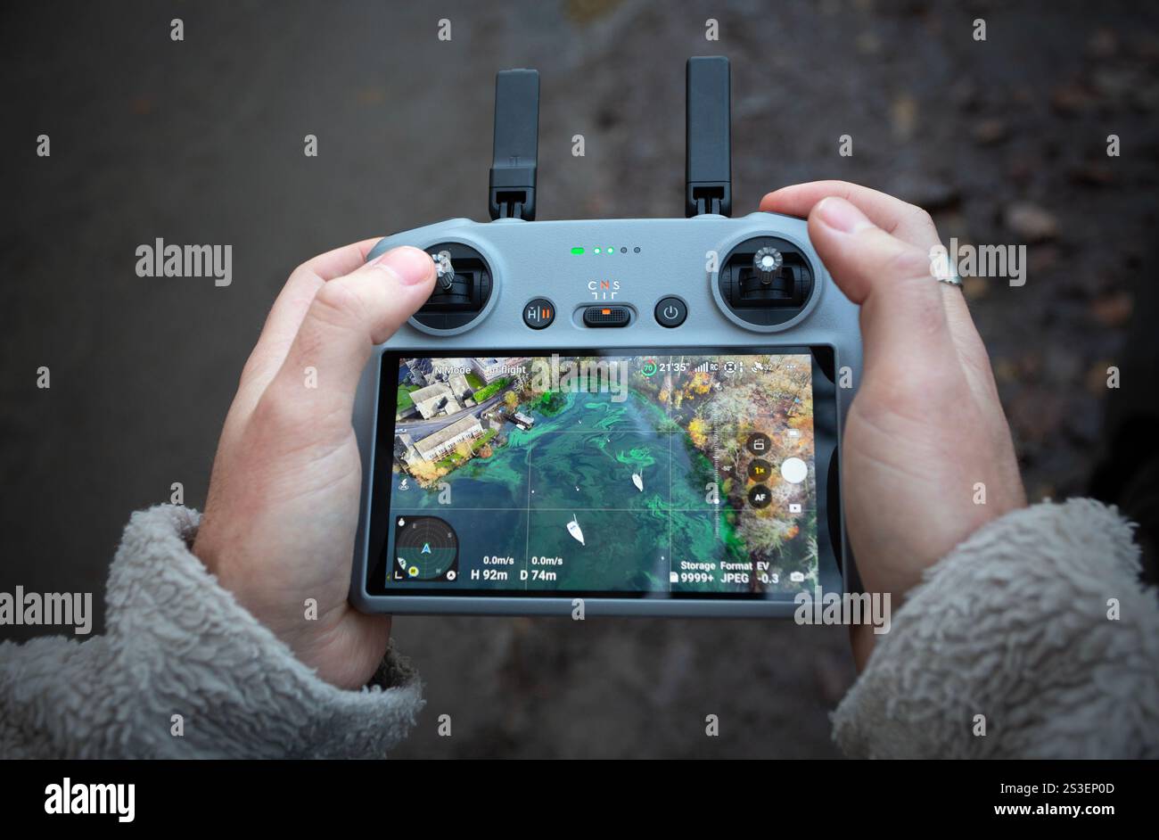 Matt Staniek, Campaigner and founder of Save Windermere using a drone ...