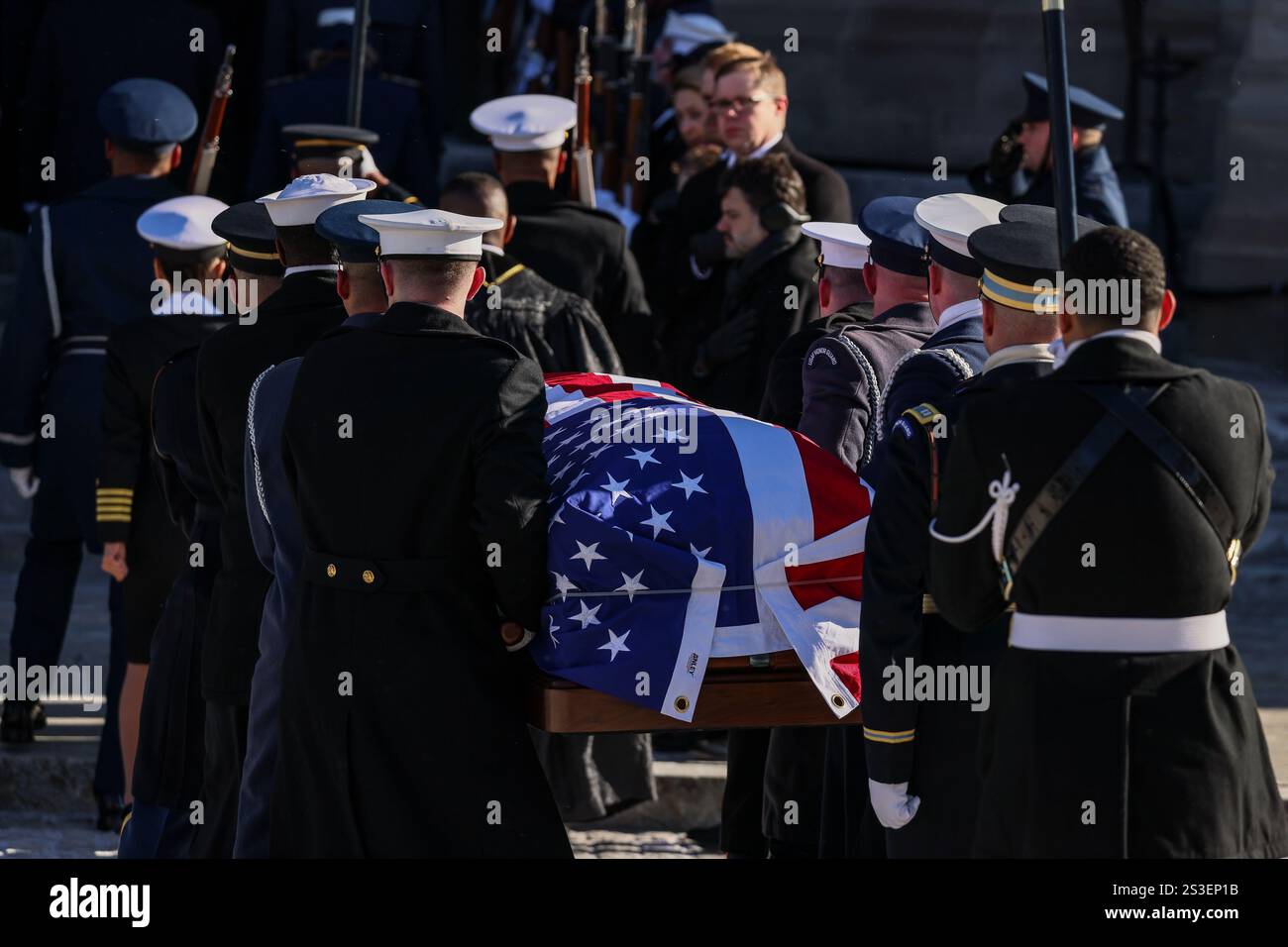 Washington, DC, United States. 09th Jan, 2025. Military pallbearers ...