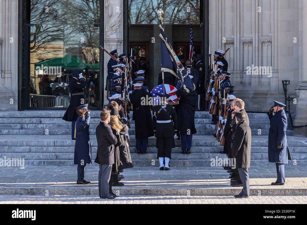 Washington, DC, United States. 09th Jan, 2025. Military pallbearers ...