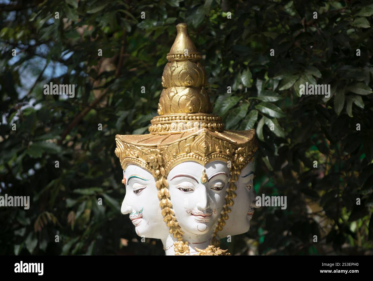 four headed figure at wat pa phu thap boek, a buddhist temple on phu ...