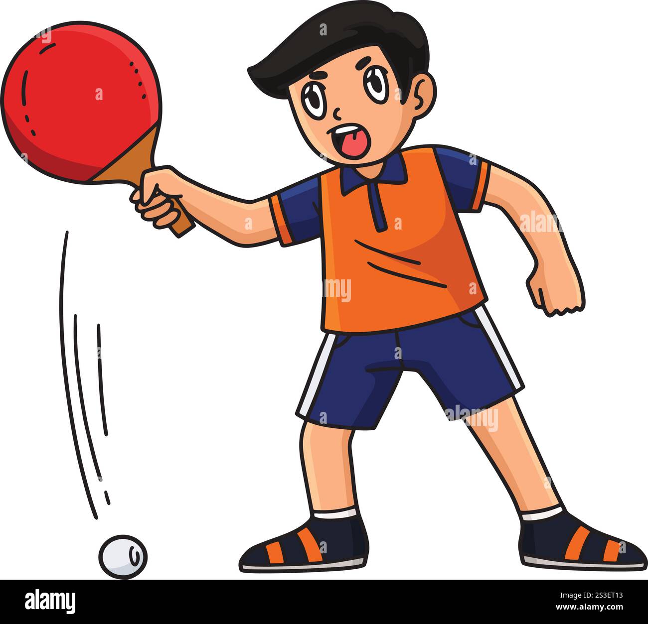 Table Tennis Player Blocking Ball Cartoon Clipart Stock Vector Image ...