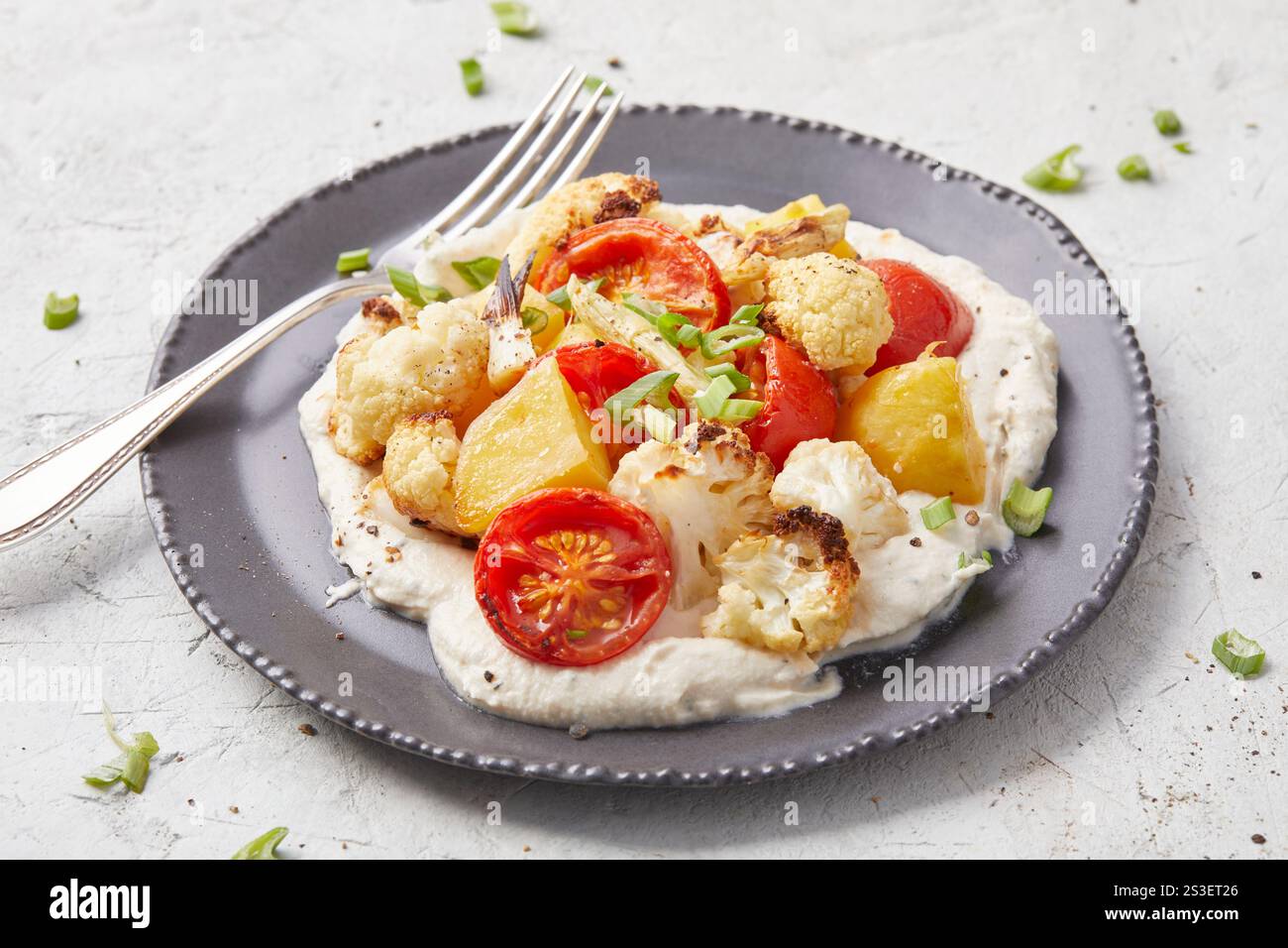Oven Roasted Vegetables with Cream Cheese Stock Photo - Alamy