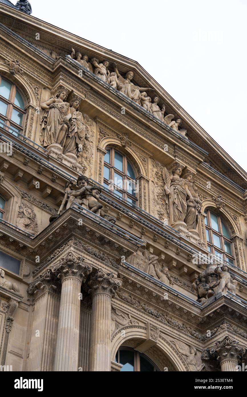 Intricate architectural details of the Louvre Museum showcasing ...