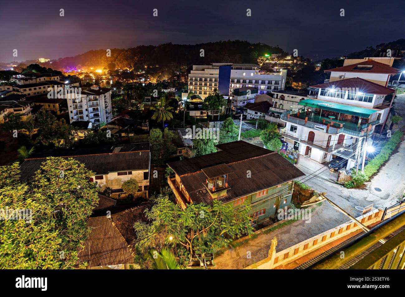 The city of Kandy in Sri Lanka at Night Stock Photo - Alamy