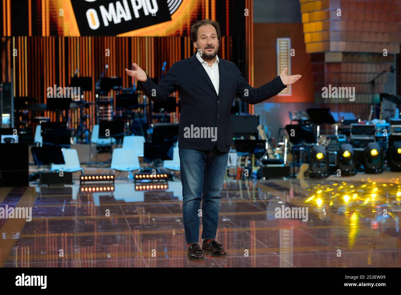 Leonardo De Amicis attends the photocall of Rai tv program "Ora o mai più" at Fabrizio Frizzi ...