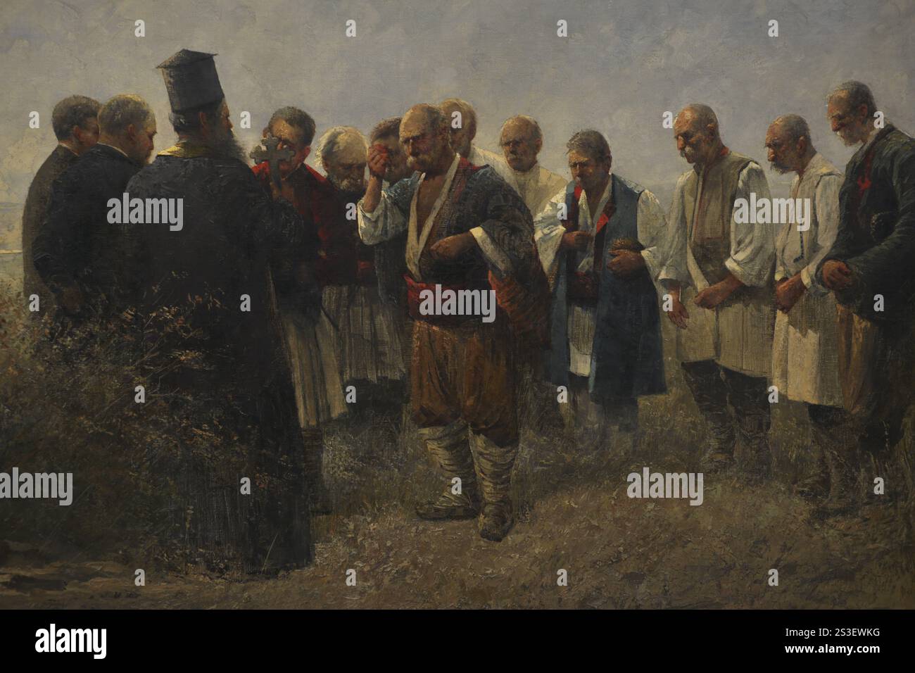 Ivan Angelov (1864-1924). Bulgarian painter. The Oath After the Inquest ...