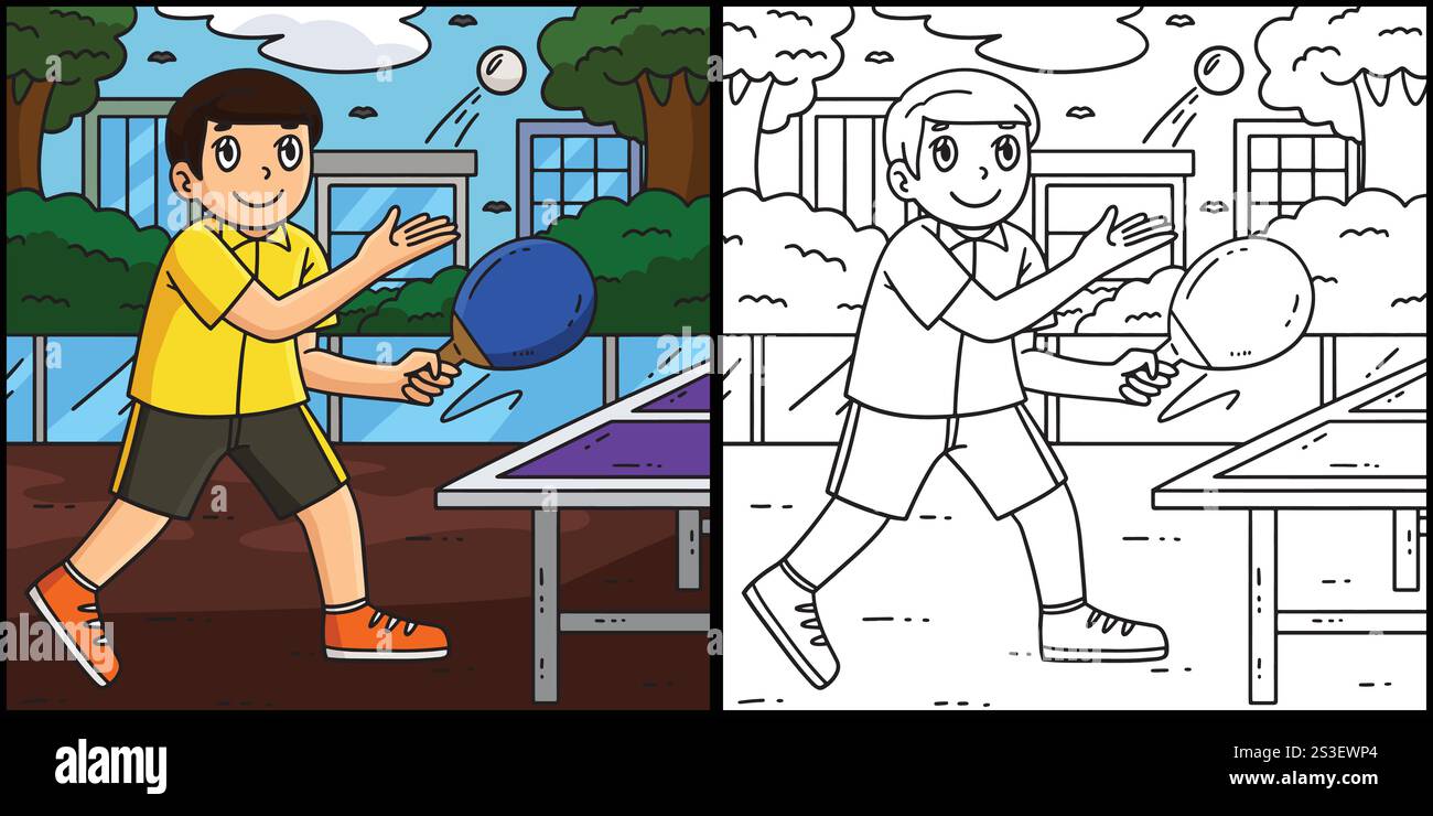 Table Tennis Player doing Toss Serve Illustration Stock Vector Image ...