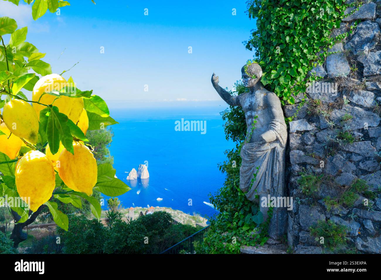 Beautiful summer luxury nature and architecture of Capri island, Italy ...