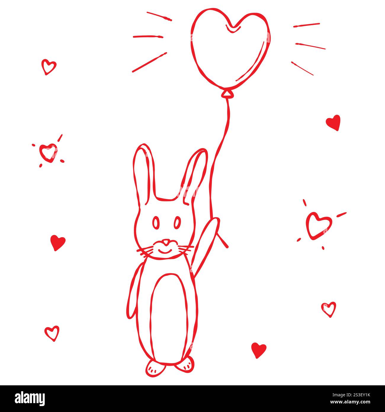 Contour cute heart balloon hi-res stock photography and images - Alamy