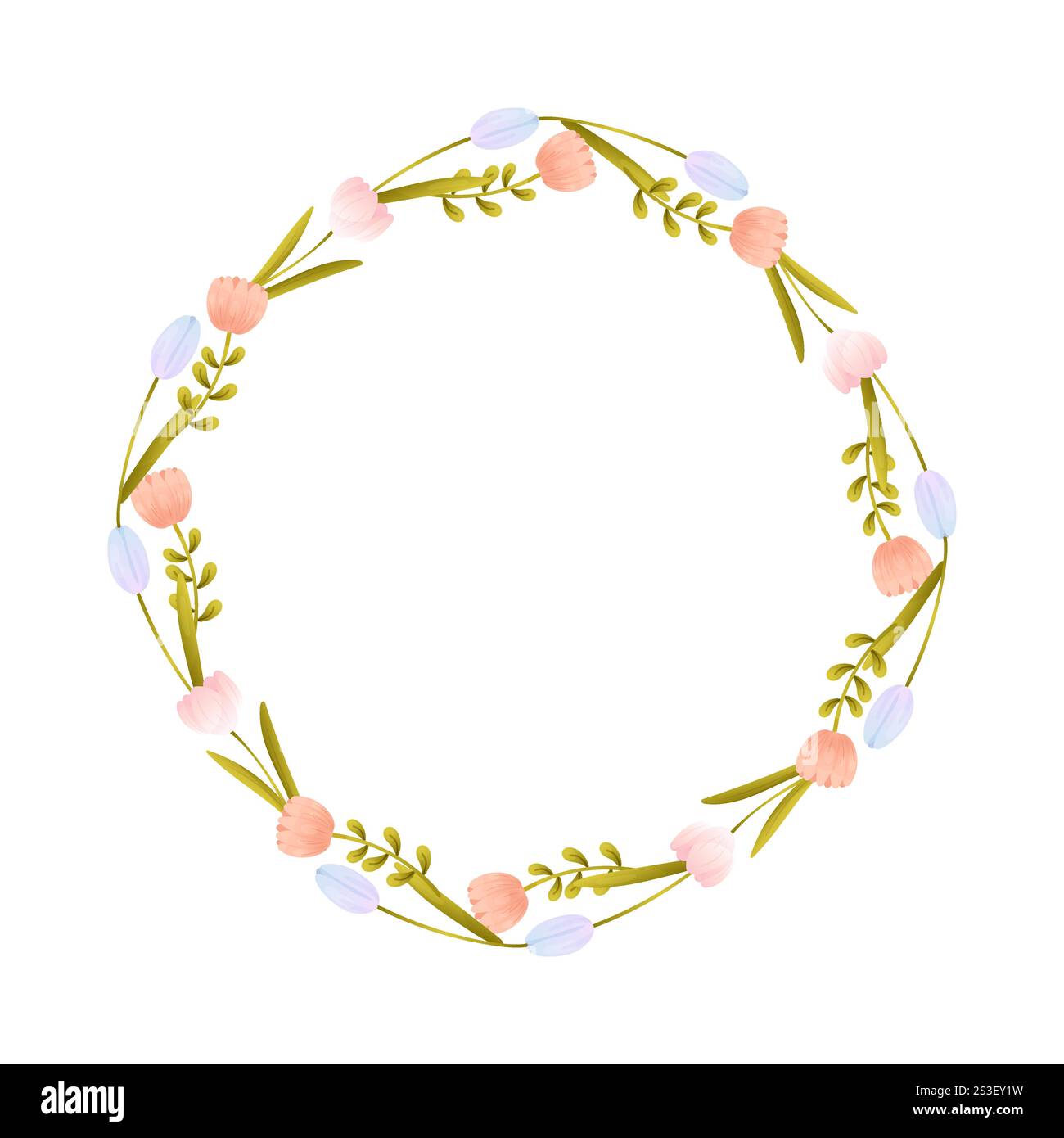 Beautiful floral wreath design featuring pastel flowers and greenery ...