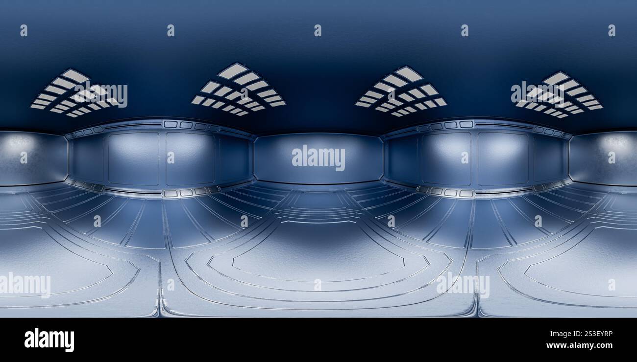 Futuristic room virtual reality map. Spherical hdri panorama 360 ...