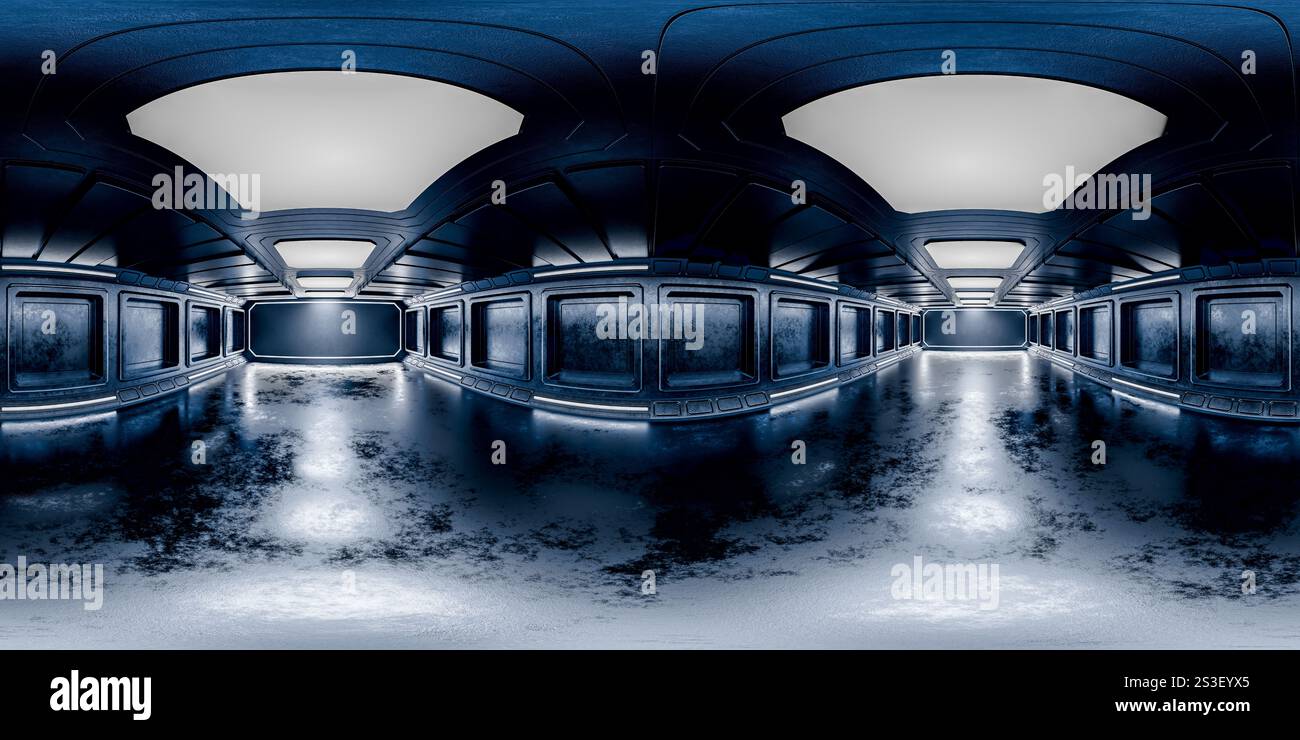 Virtual showroom. warehouse, corridor. Futuristic room virtual reality ...