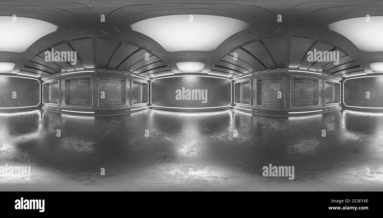 Futuristic room virtual reality map. Virtual showroom. warehouse ...