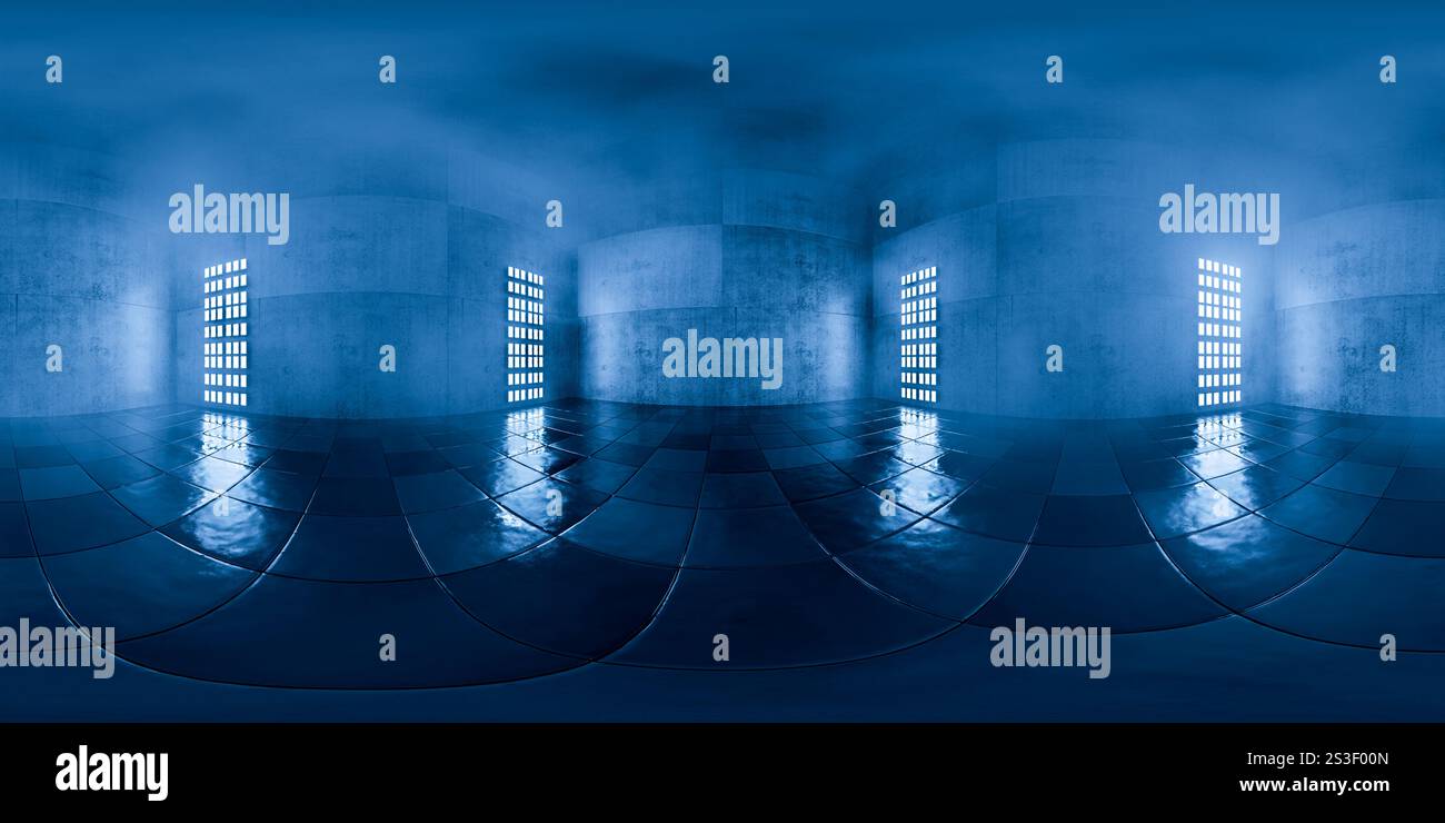 Full seamless spherical hdri panorama 360 degrees in interior of a dark ...