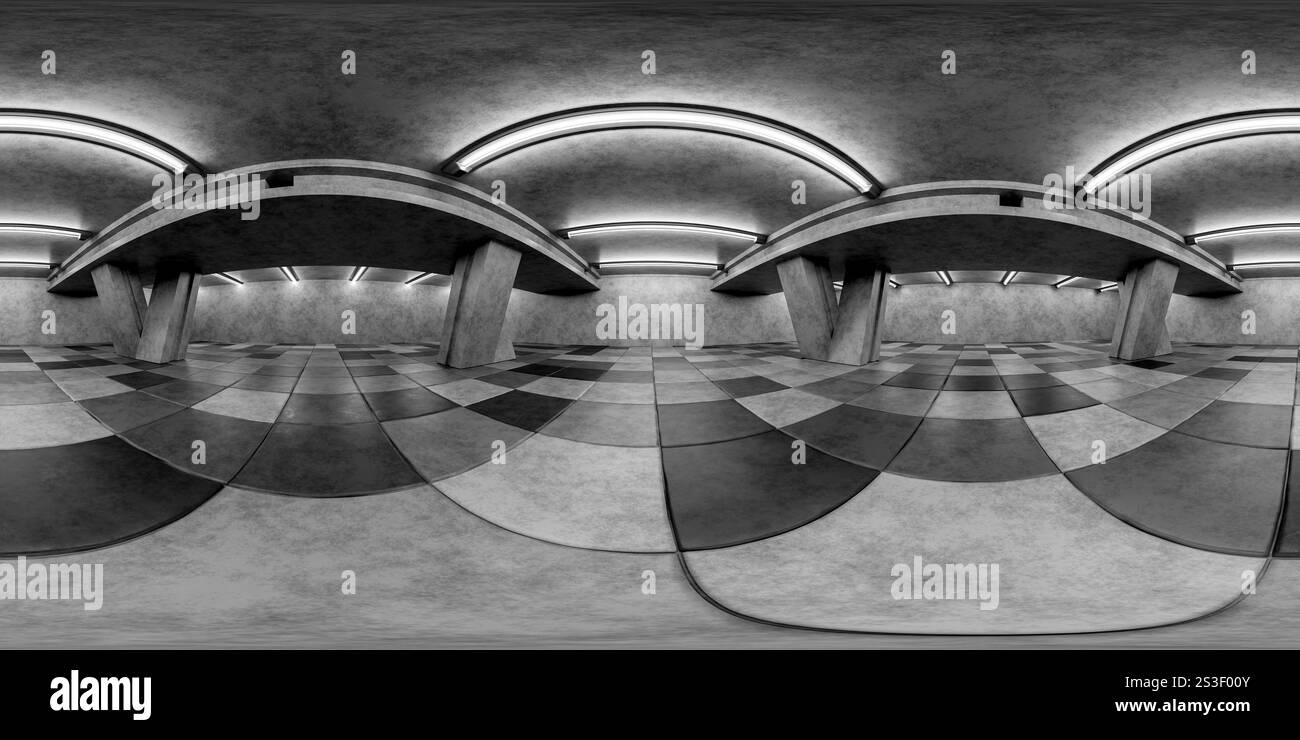 Empty room without renovation. Full seamless spherical hdri panorama ...