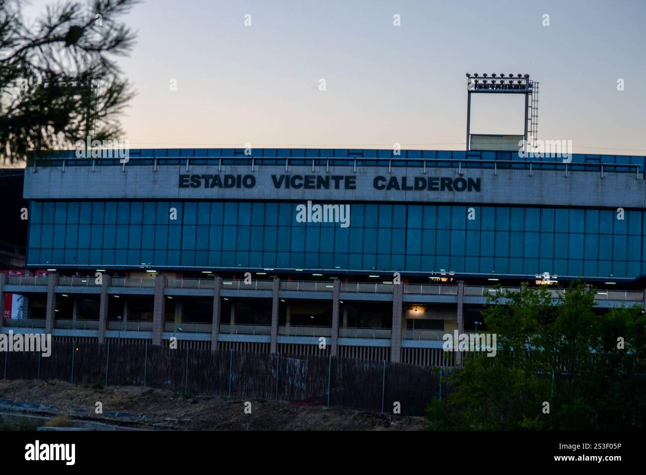 A view of the Vicente Calderón Stadium, a historic football stadium in ...