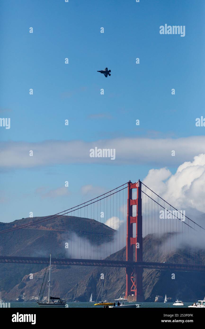 San Francisco, USA - October 14, 2024: Fleetweek airshow F-35 jet ...