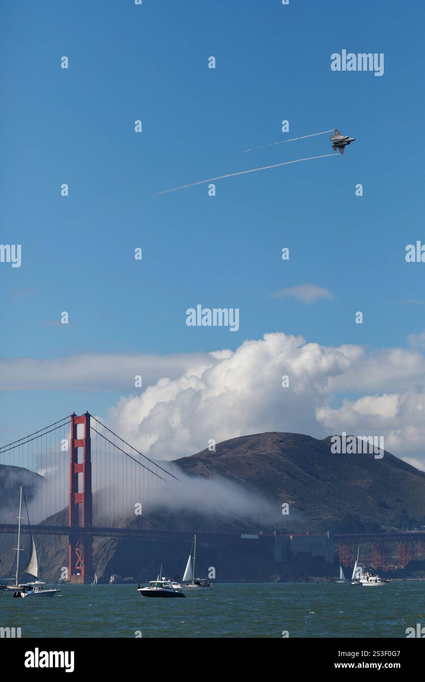 San Francisco, USA - October 14, 2024: Fleetweek airshow F-35 jet ...