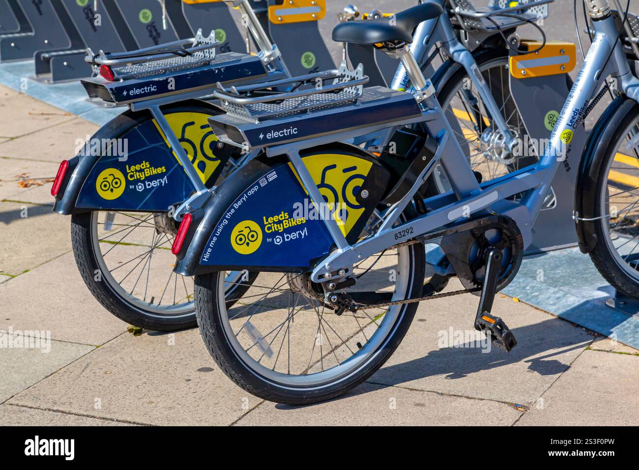 Electric bikes for hire operated by Beryl in Leeds city centre West ...