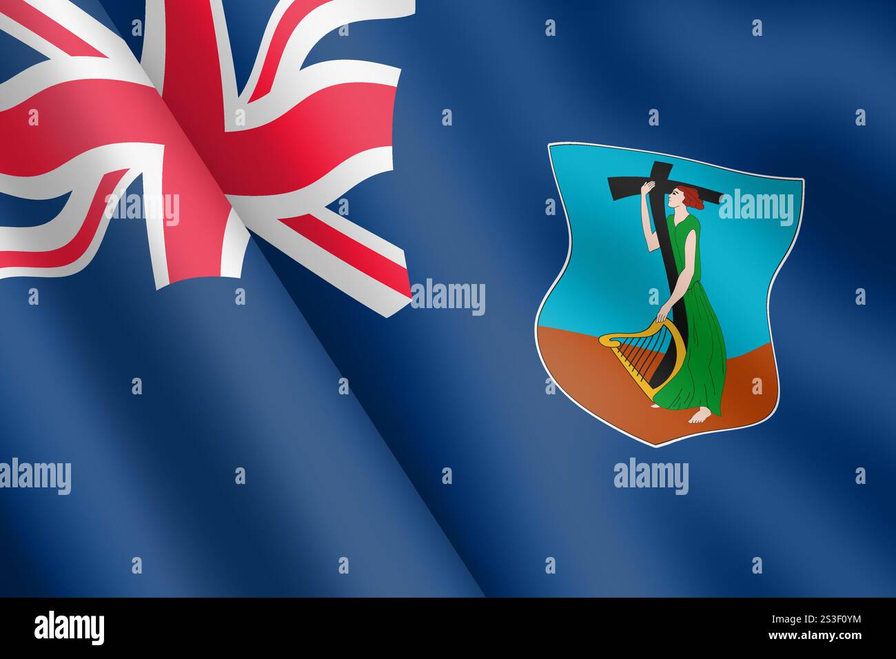 Montserrat waving flag 3d illustration Stock Photo - Alamy