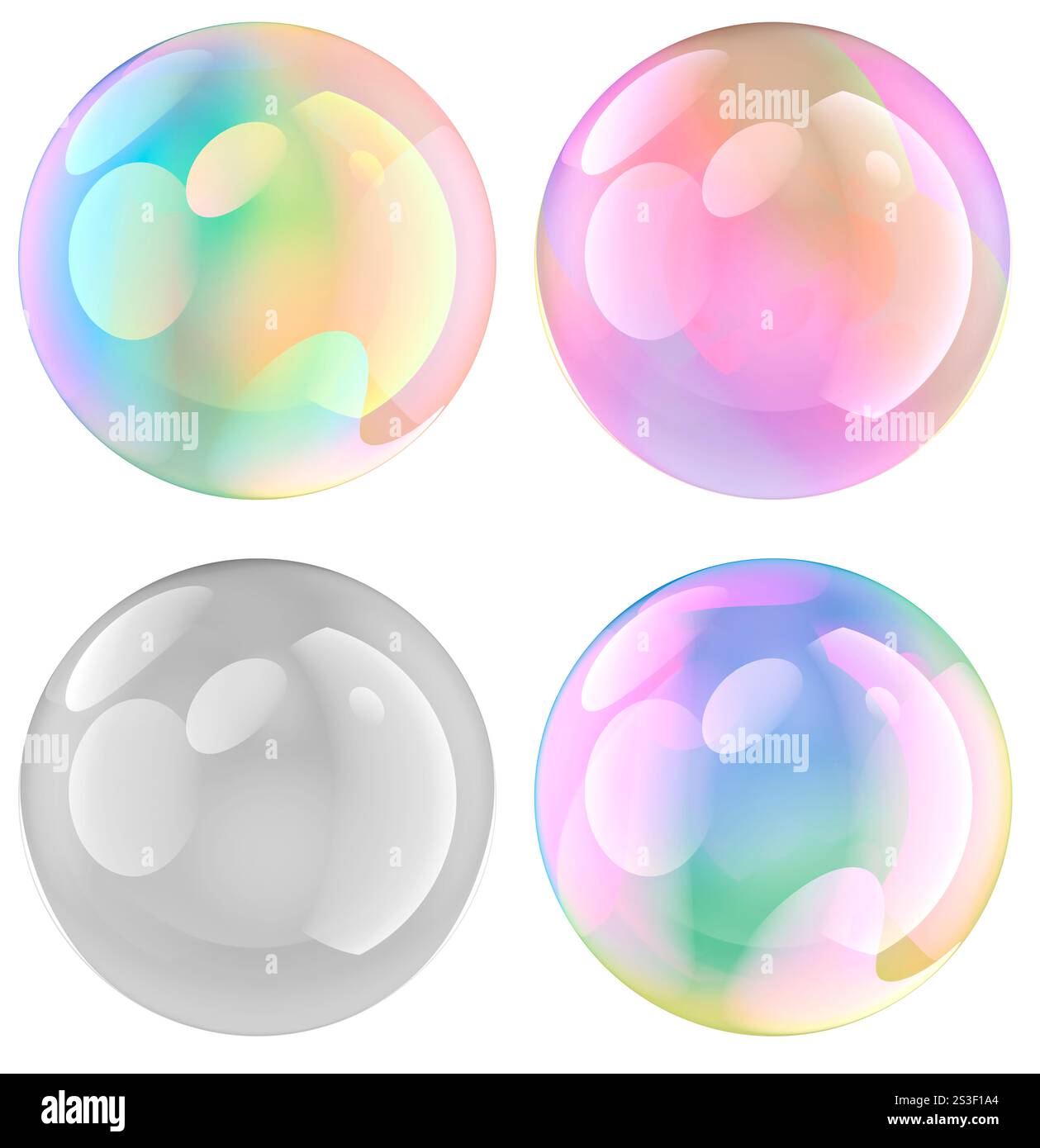 Soap bubbles, 3D rendering isolated on white background Stock Photo - Alamy