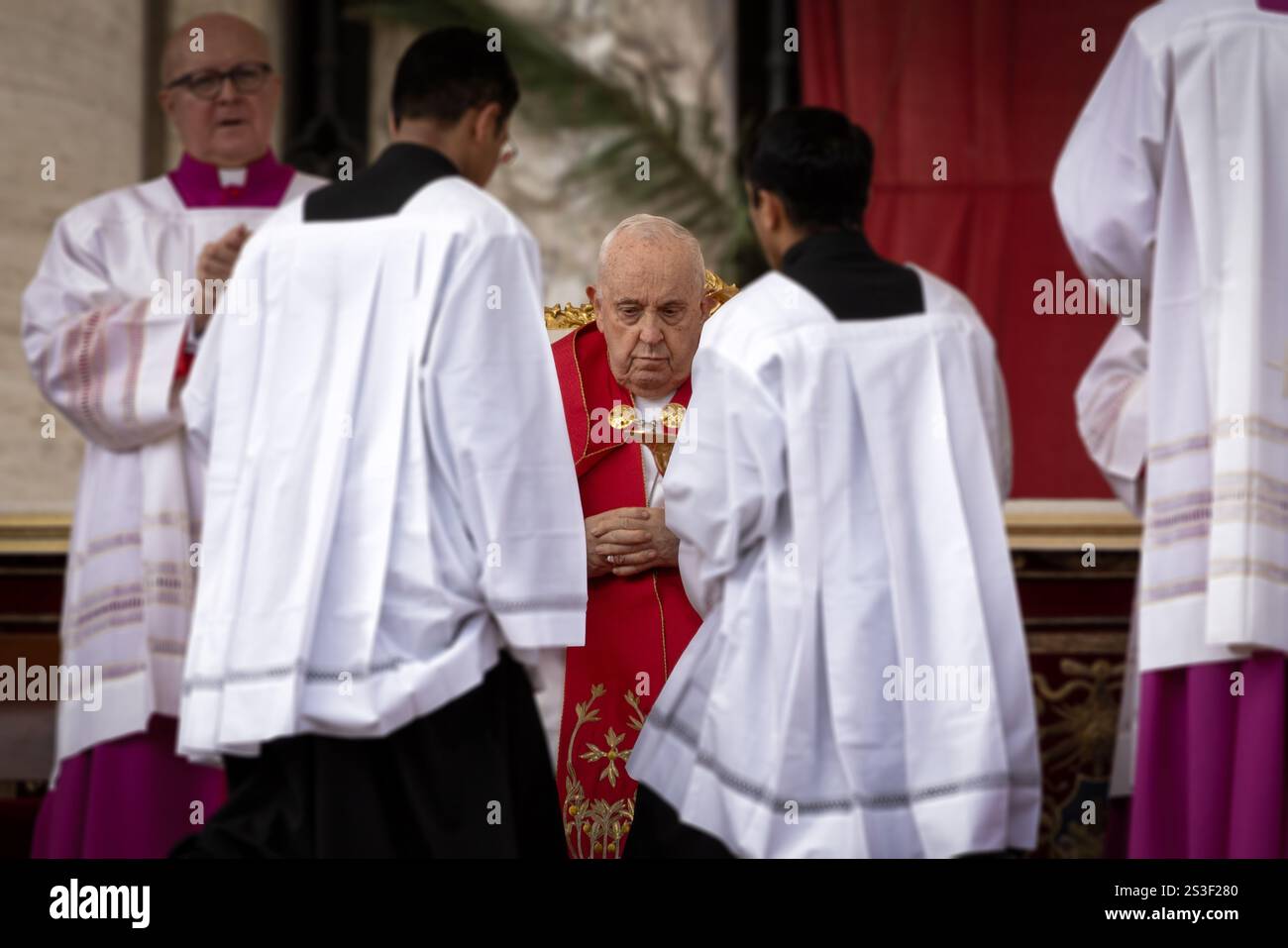 Pope Francis Bergoglio Rome Italy celebrates mass at St. Peter's in the ...
