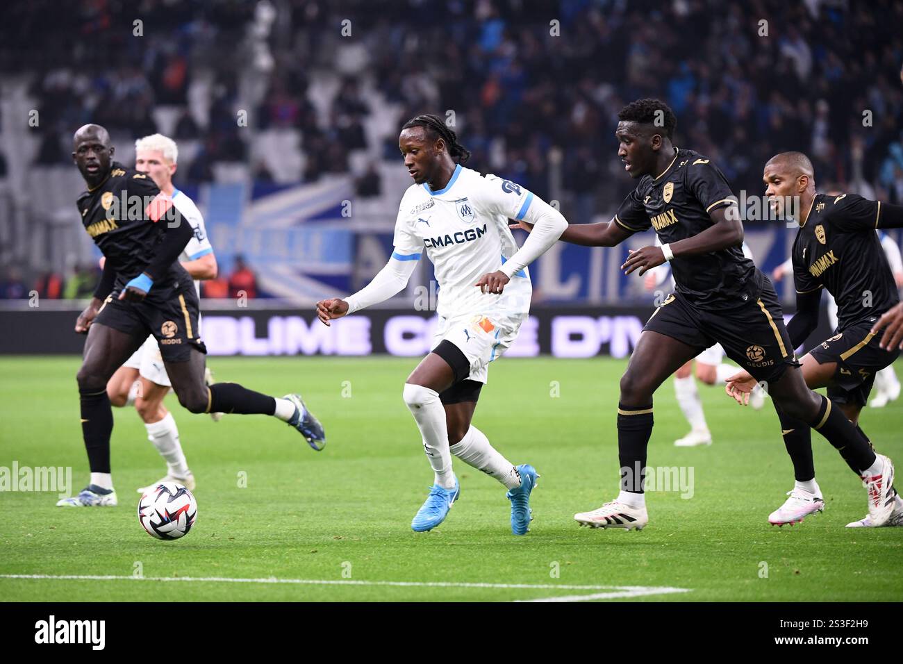 19 Rassoul NDIAYE (hac) - 51 Ismael KONE (om) during the Ligue 1 ...