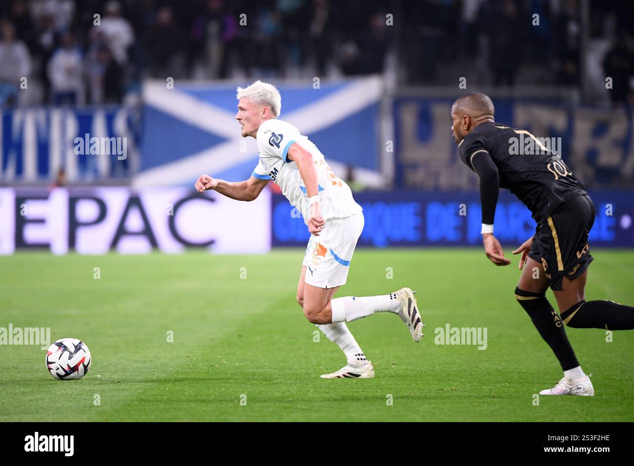 03 Quentin MERLIN (om) during the Ligue 1 McDonald's match between Marseille and Le Havre at ...