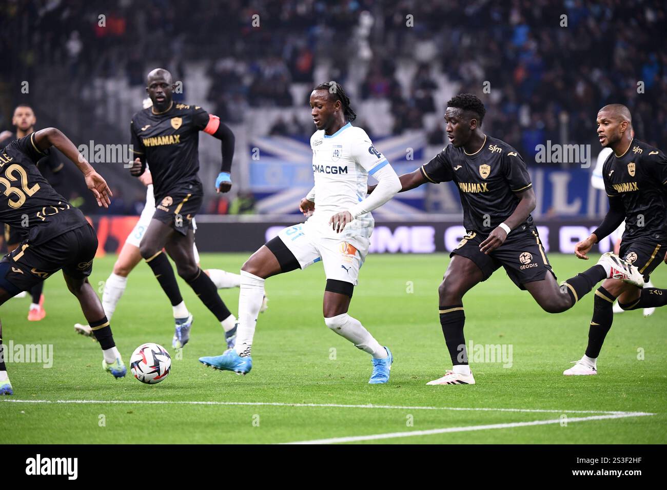 19 Rassoul NDIAYE (hac) - 51 Ismael KONE (om) during the Ligue 1 ...