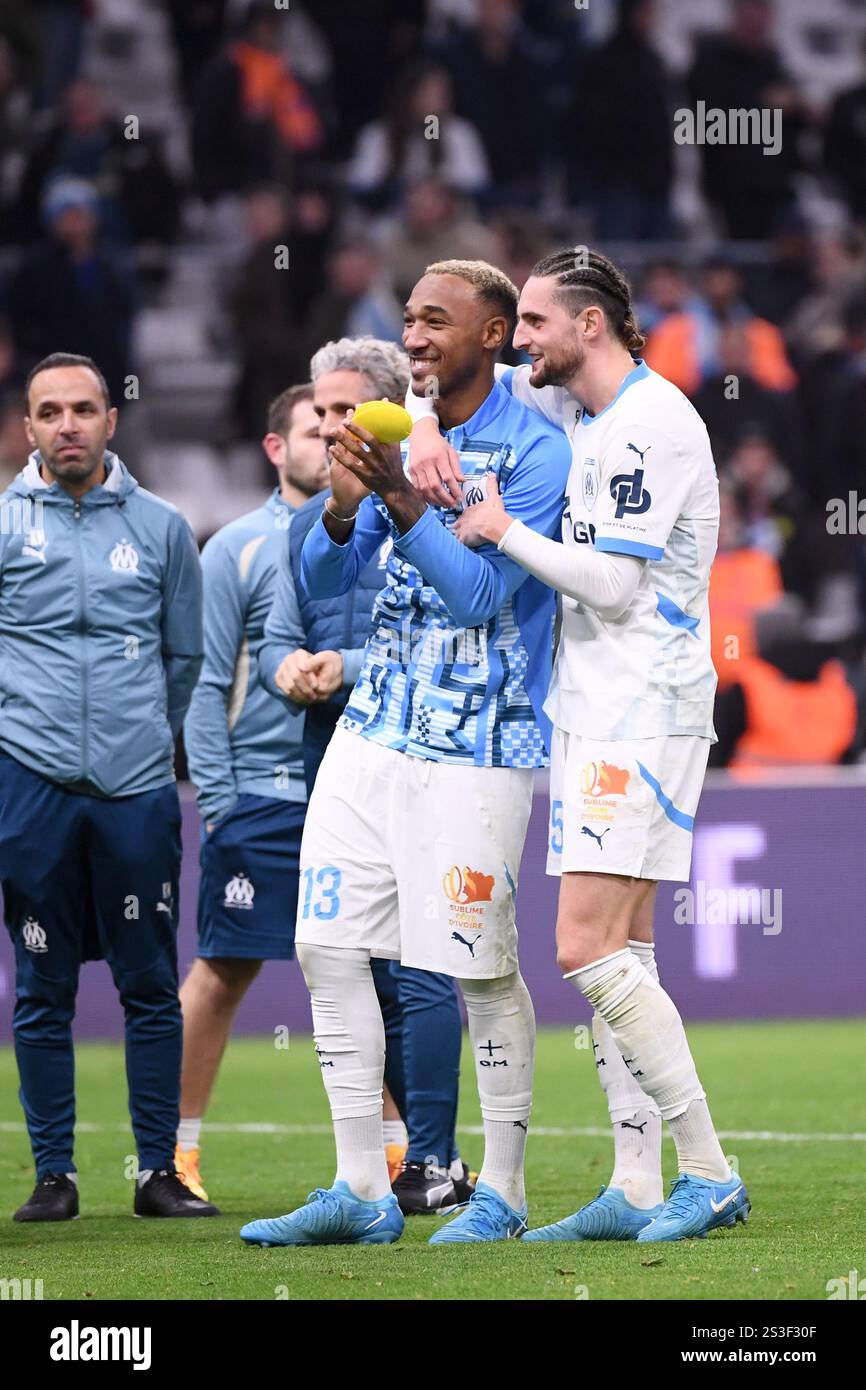 13 Derek CORNELIUS (om) - 25 Adrien RABIOT (om) during the Ligue 1 ...