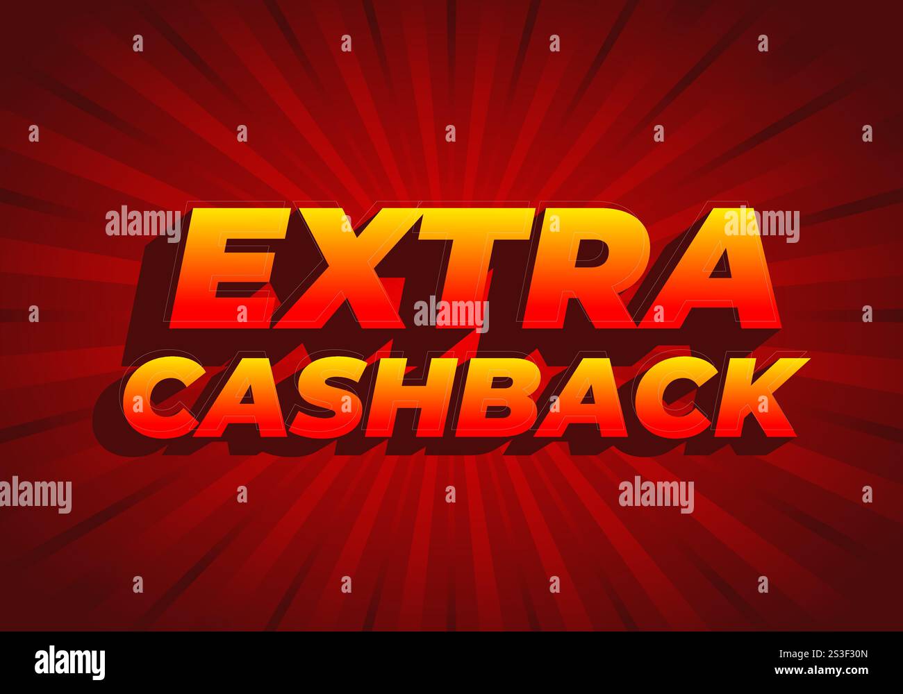 Extra cash back. text effect design with extra bold font for social ...