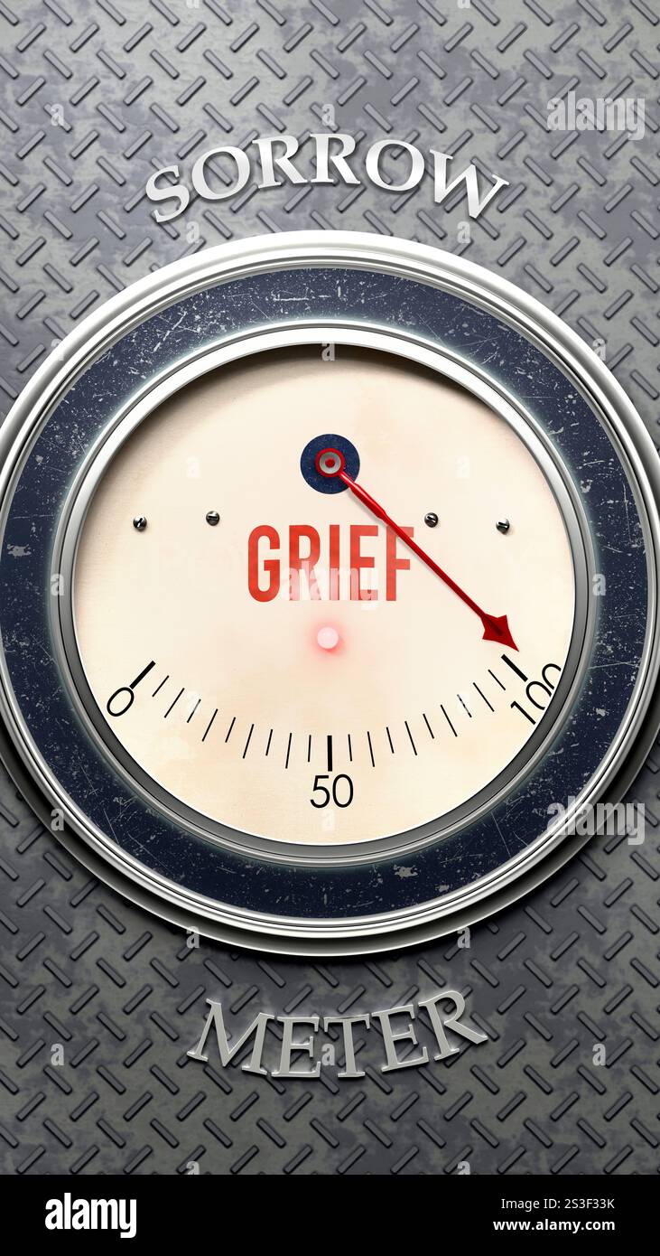 Grief and Sorrow that is hitting a full scale, showing a very high ...