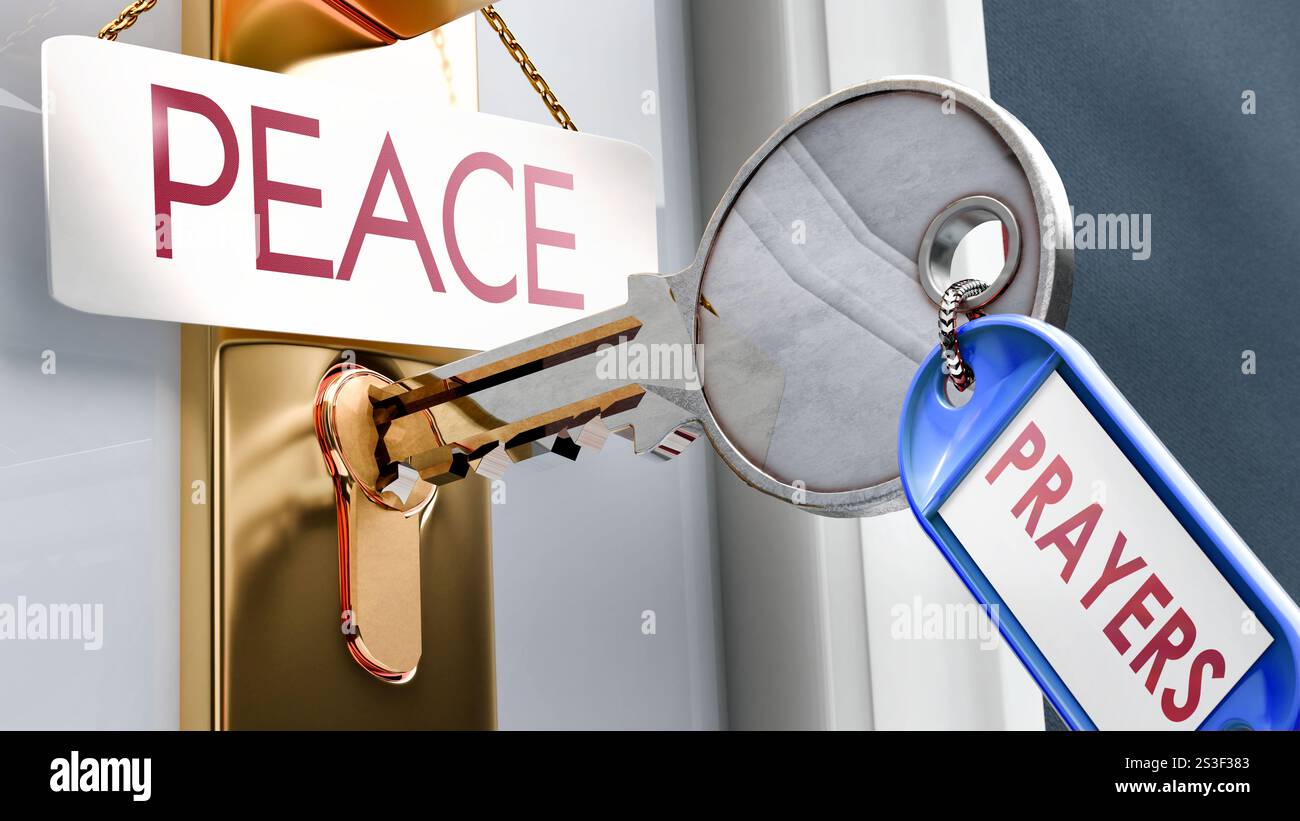 Prayers leads to Peace - it's a key to unlock peace. A door key ...
