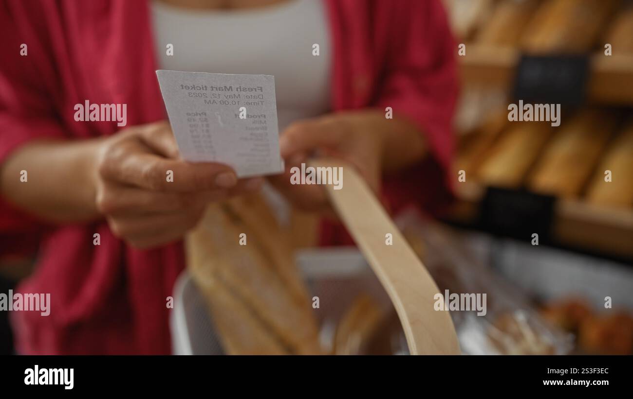 Buyer checking receipt paying groceries hi-res stock photography and ...