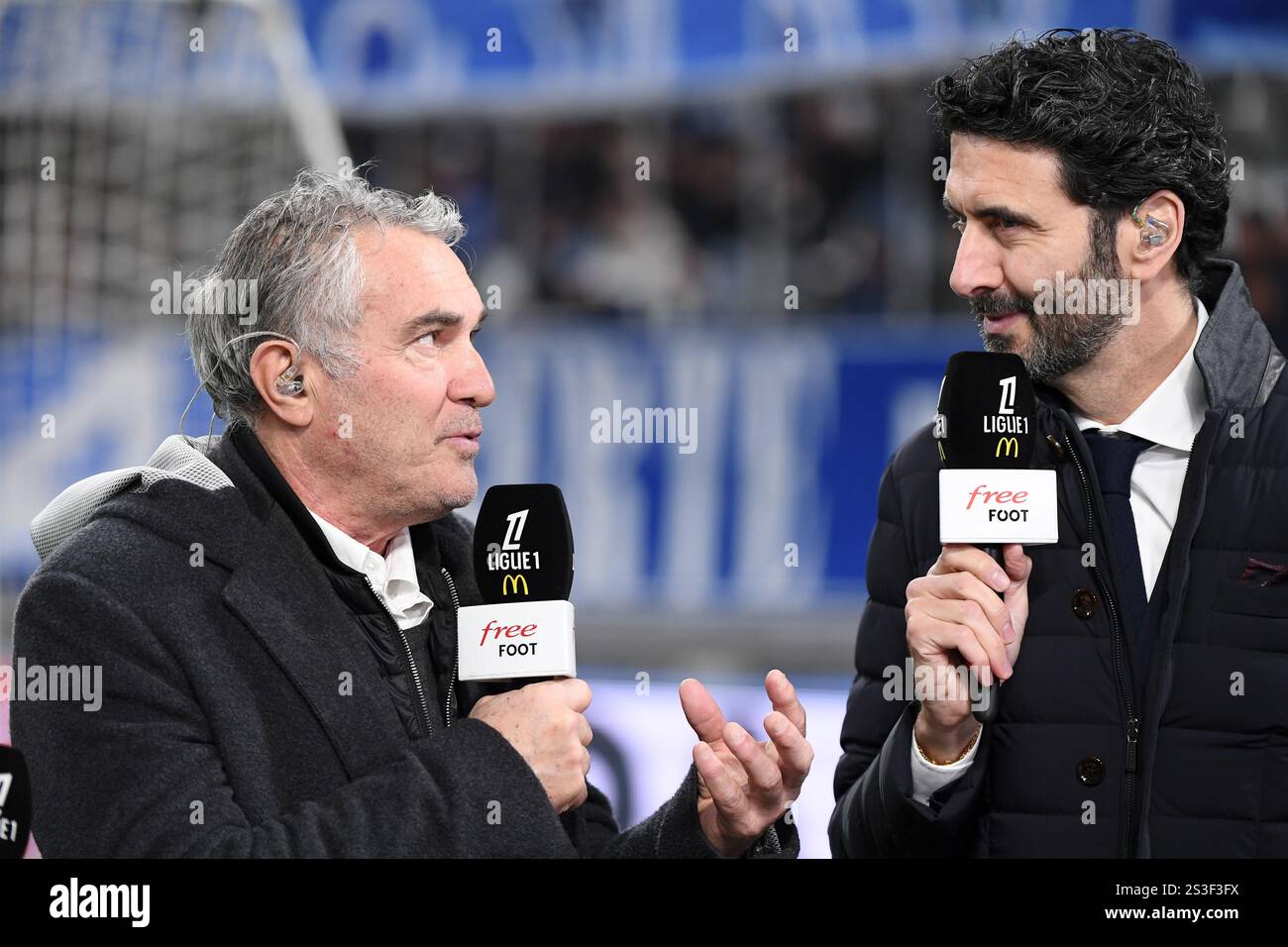 Jean Marc FERRERI - Alexandre RUIZ (Journaliste Free Ligue 1) during ...