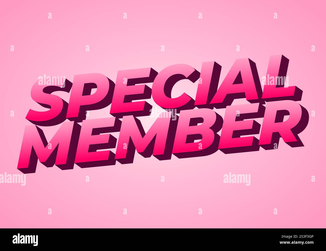 Special member. Text effect design in modern colors with 3D effect look ...