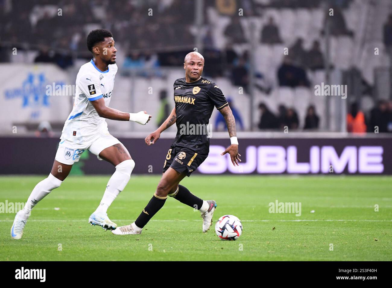 28 Andre AYEW (hac) during the Ligue 1 McDonald's match between Marseille and Le Havre at Orange ...