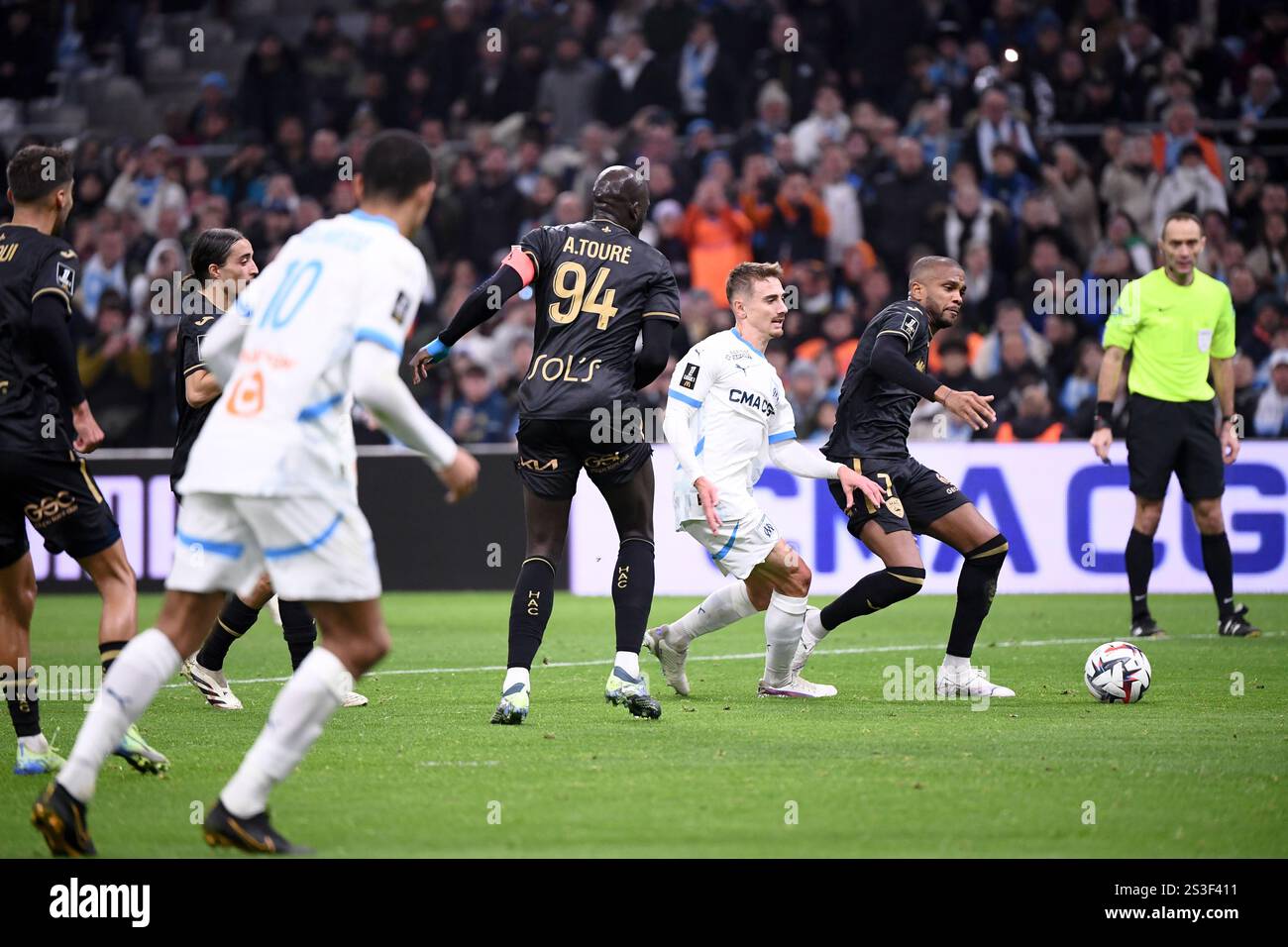 07 Loic NEGO (hac) - 21 Valentin RONGIER (om) during the Ligue 1 ...