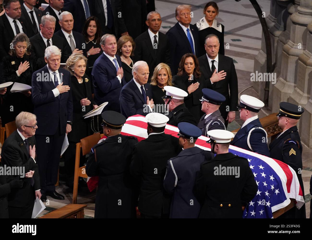 Washington, United States. 09th Jan, 2025. Military pallbearers carry ...