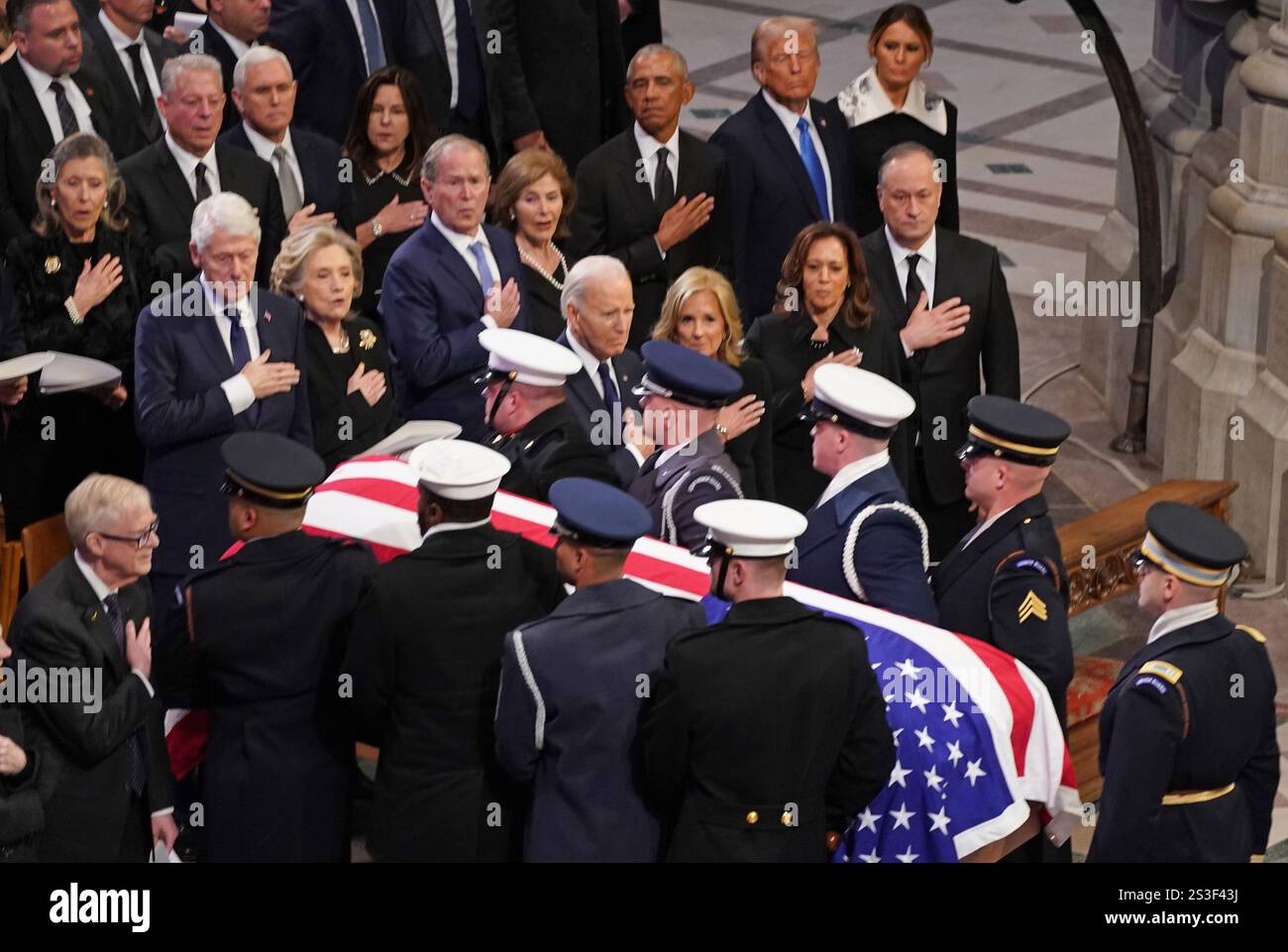 Washington, United States. 09th Jan, 2025. Military pallbearers carry ...