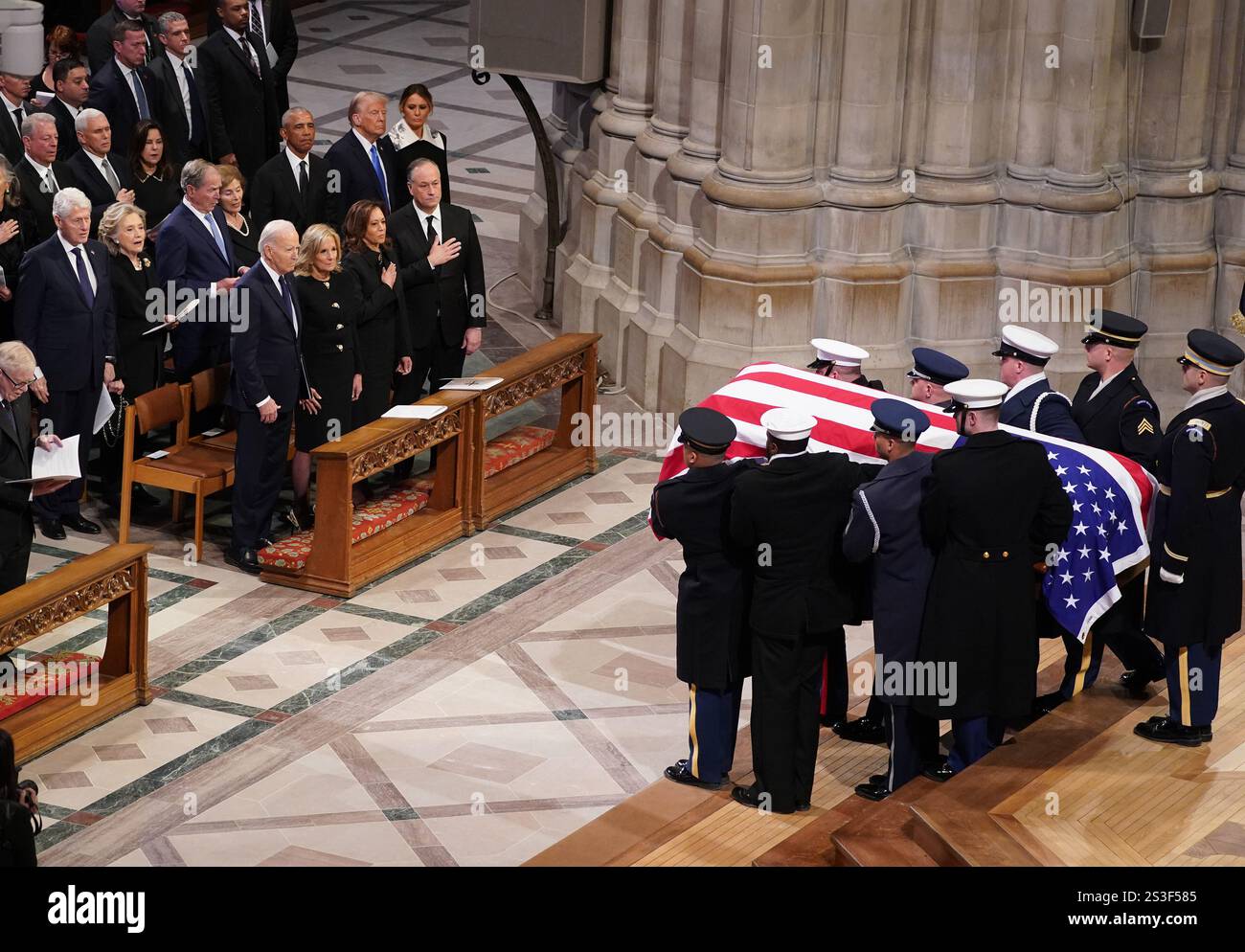Washington, United States. 09th Jan, 2025. Military pallbearers carry ...