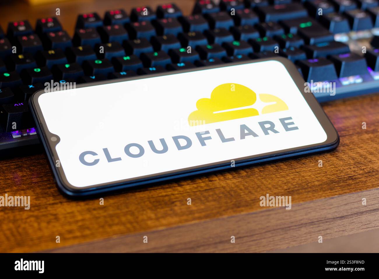 Canada. 09th Jan, 2025. In this photo illustration, the Cloudflare logo ...
