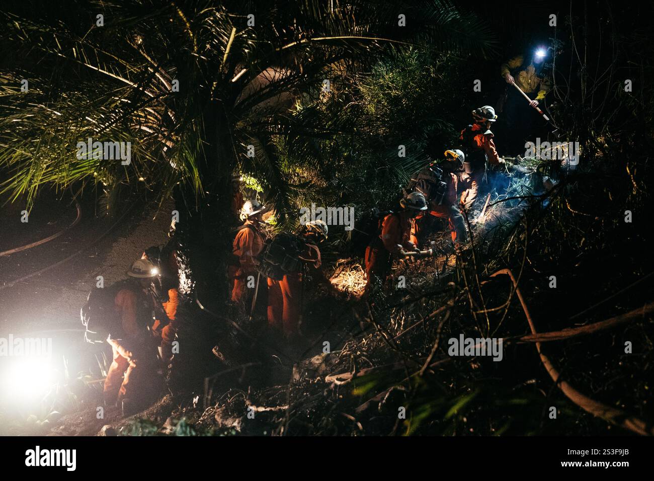 Los Angeles, California, January 8, 2025 , Fire Crews work through the ...
