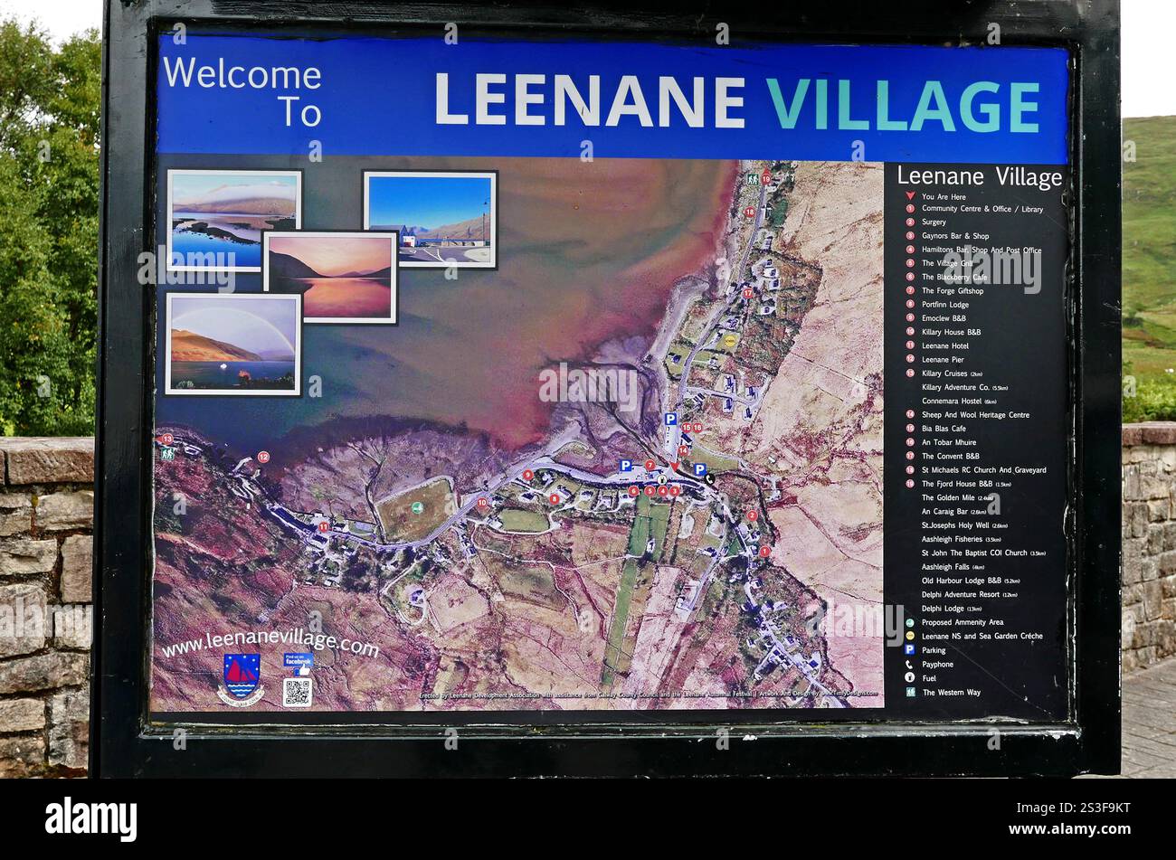 Map of Leenane, Galway county, Connacht province, Republic of Ireland ...