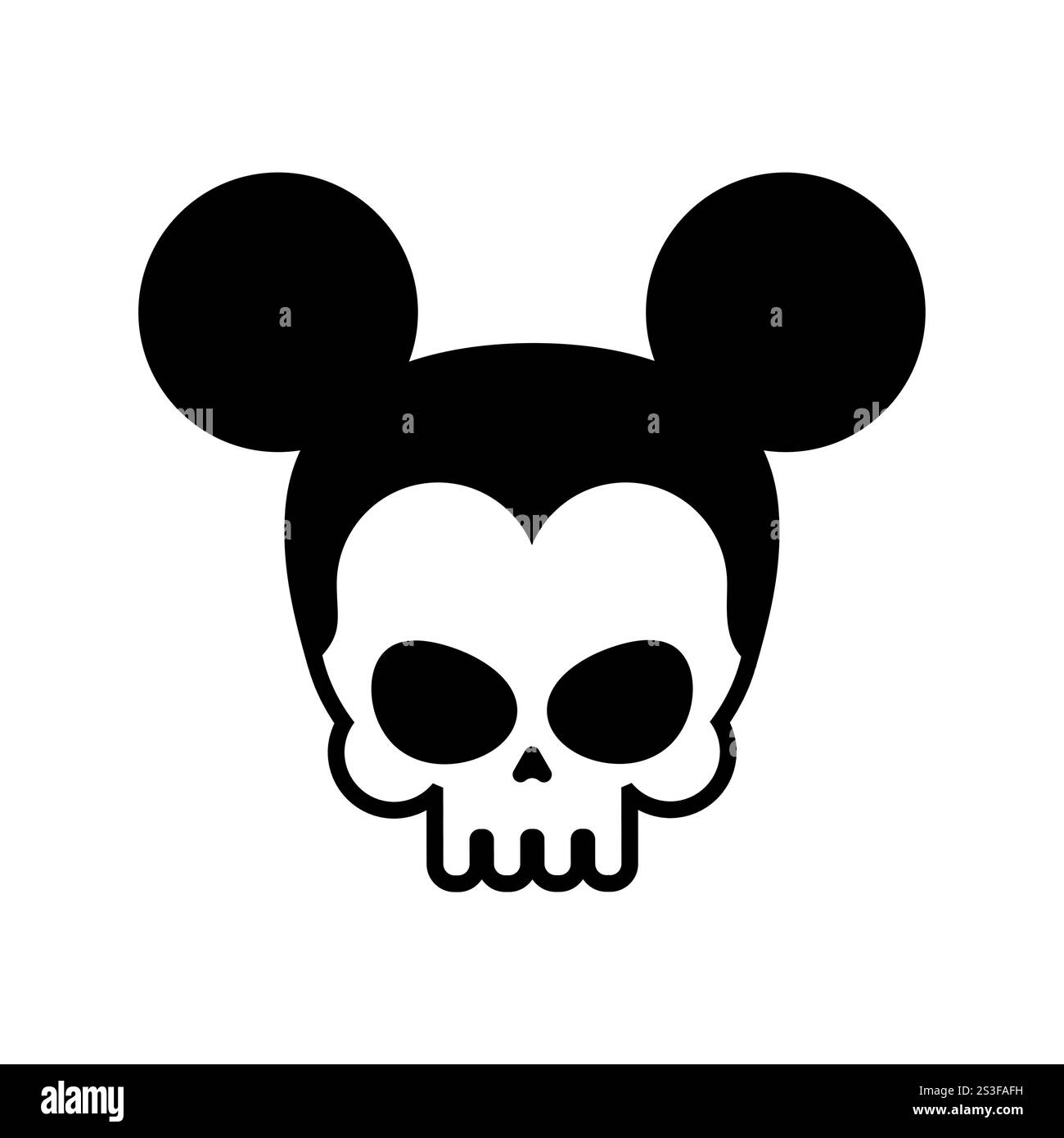 Mouse Skull isolated. Rat Skeleton Head with Ears Stock Vector Image ...