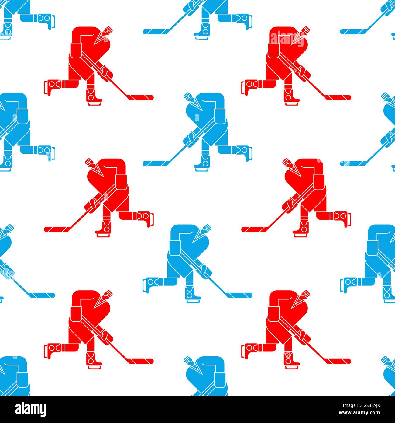 Hockey player pattern seamless. ice hockey background. Baby fabric texture Stock Vector Image ...