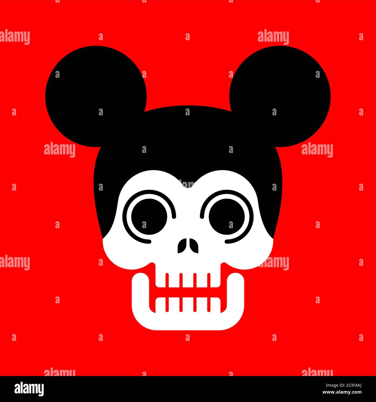 Mouse Skull isolated. Rat Skeleton Head with Ears Stock Vector Image ...