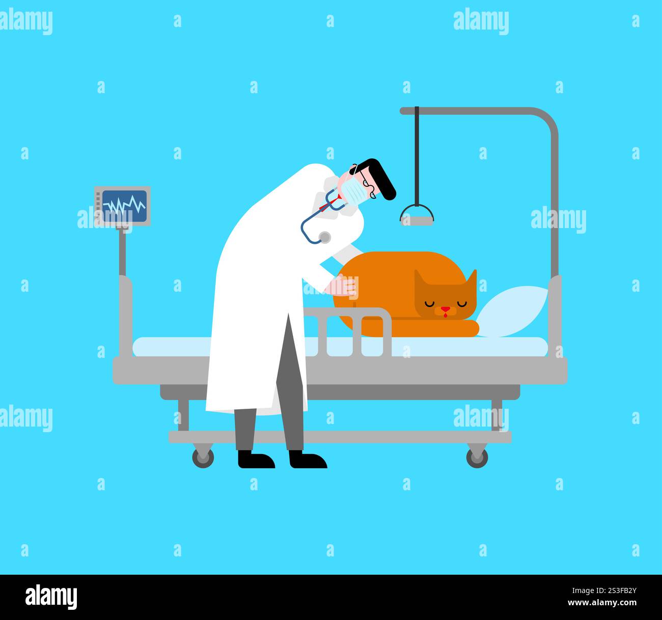 Sick cat at hospital Stock Vector Images - Alamy