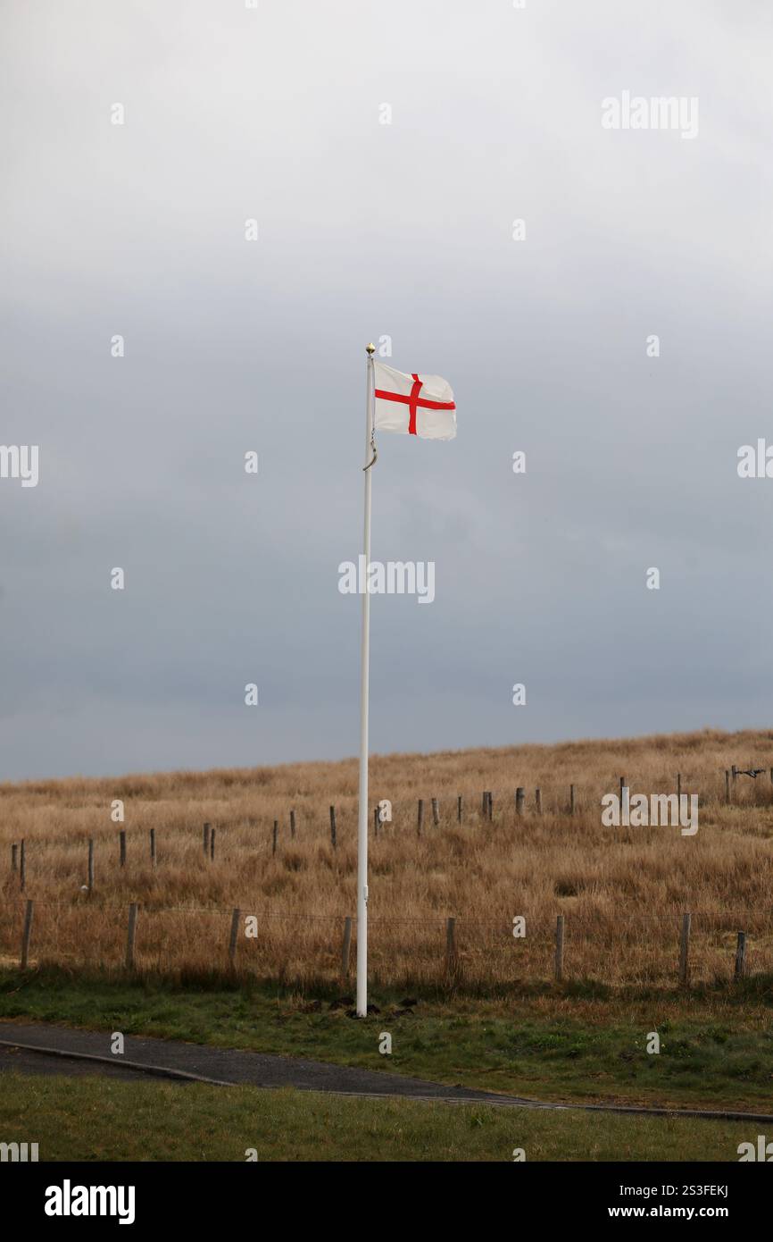 General views of the main road border between England and Scotland in ...